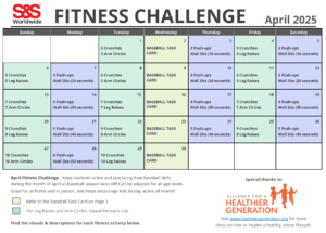 April Printable Fitness Challenge Calendar - S&S Blog