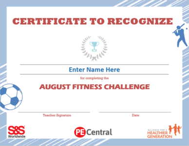 August Printable Fitness Challenge Calendar - S&S Blog