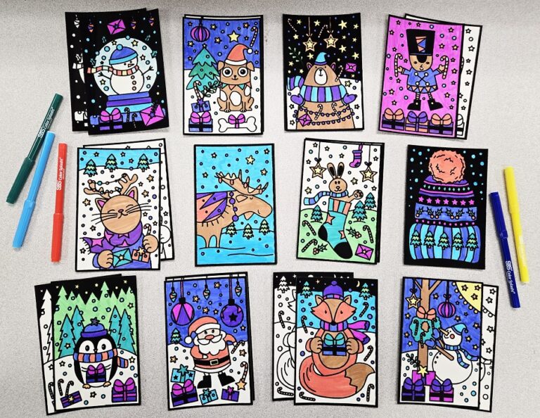 Seasonal Velvet Art Mini Posters - Coloring Craft for Christmas ...