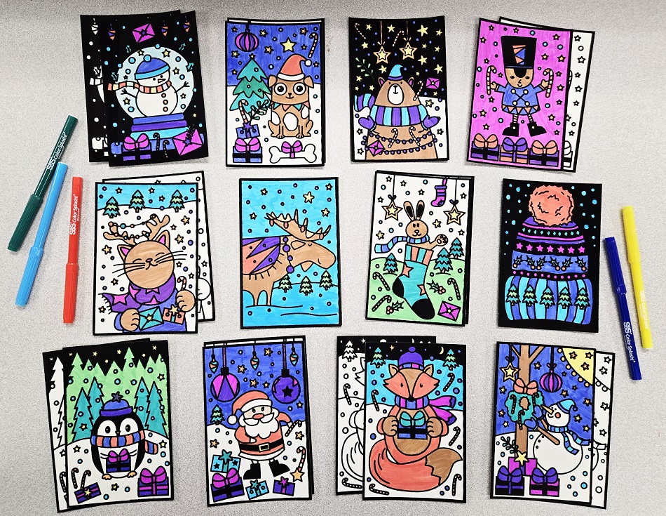 Seasonal Velvet Artwork Mini Posters - Coloring Craft for Christmas ...