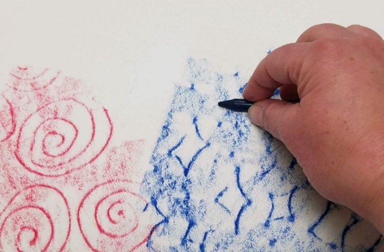 DIY Patterned Rubbing Plates & Watercolor Resist Art - S&S Blog