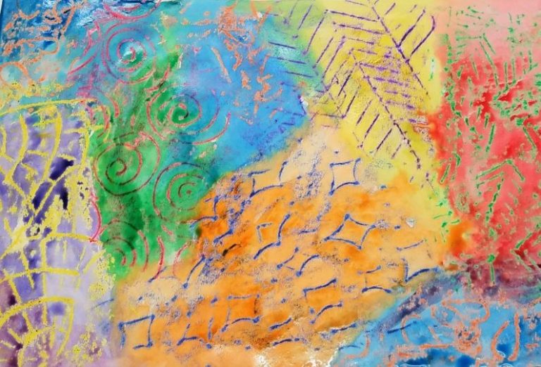 DIY Patterned Rubbing Plates & Watercolor Resist Art - S&S Blog