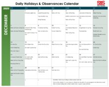 Daily Holidays Calendar Archives - S&S Blog