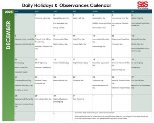 Daily Holidays Calendar Archives - S&S Blog