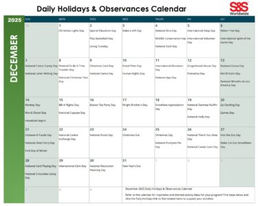 Daily Holidays Calendar Archives - S&S Blog
