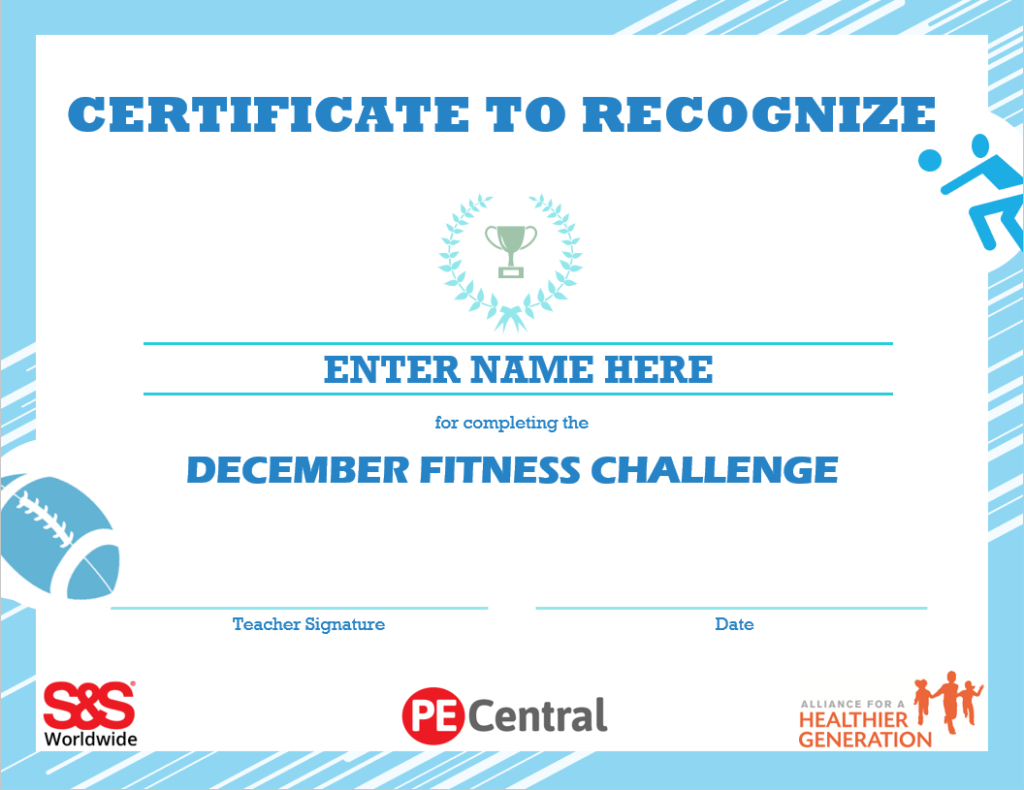 December Printable Fitness Challenge Calendar - S&S Blog