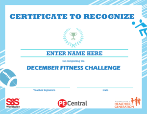 December Printable Fitness Challenge Calendar - S&S Blog