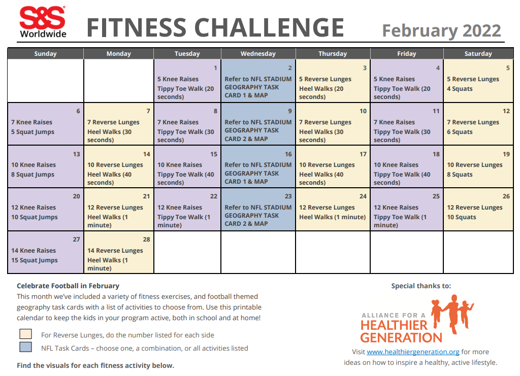 February Printable Fitness Challenge Calendar S S Blog February Printable Fitness Challenge Calendar S S Blog