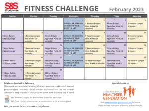 February Printable Fitness Challenge Calendar - S&S Blog