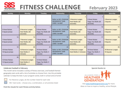 July Printable Fitness Challenge Calendar - S&S Blog