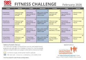 February Printable Fitness Challenge Calendar - S&S Blog