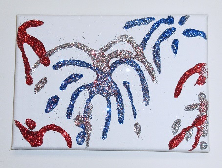 DIY Glitter Fireworks Canvas Art Project - S&S Blog