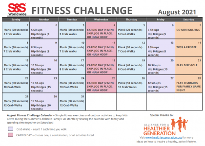 Fitness Challenge Calendars Archives - S&S Blog