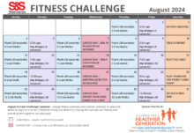 August Printable Fitness Challenge Calendar - S&S Blog