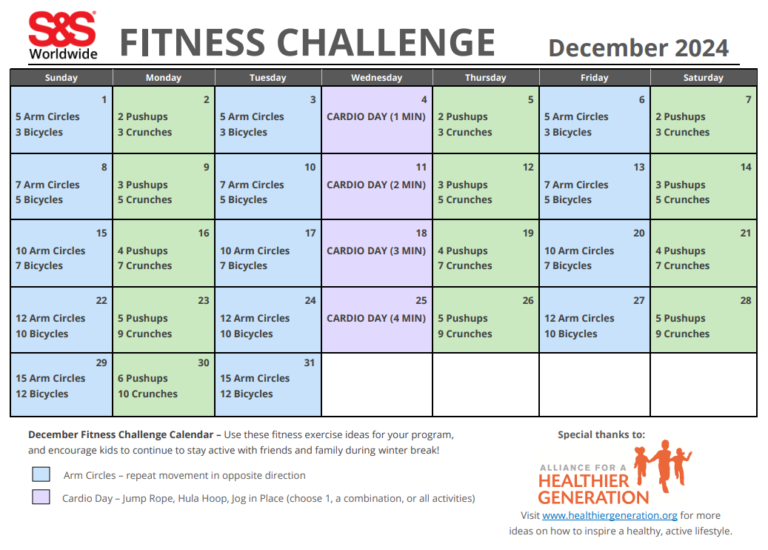 Fitness Challenge Calendars Archives - S&S Blog