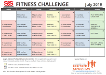 Fitness Challenge Calendar July - S&S Blog