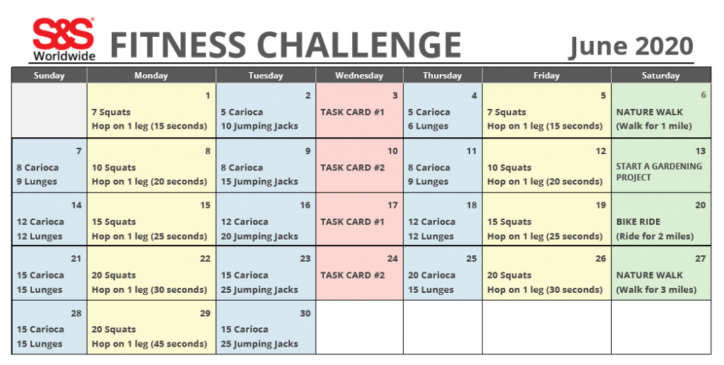 Fitness Challenge Calendar June 2020 1 - S&S Blog