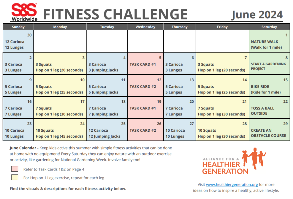 Fitness Challenge Calendars Archives - S&S Blog