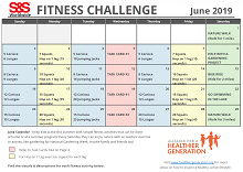 Fitness Challenge Calendar June - S&S Blog
