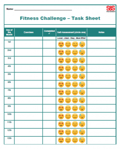 Fitness Challenge - Task Sheet - S&S Blog
