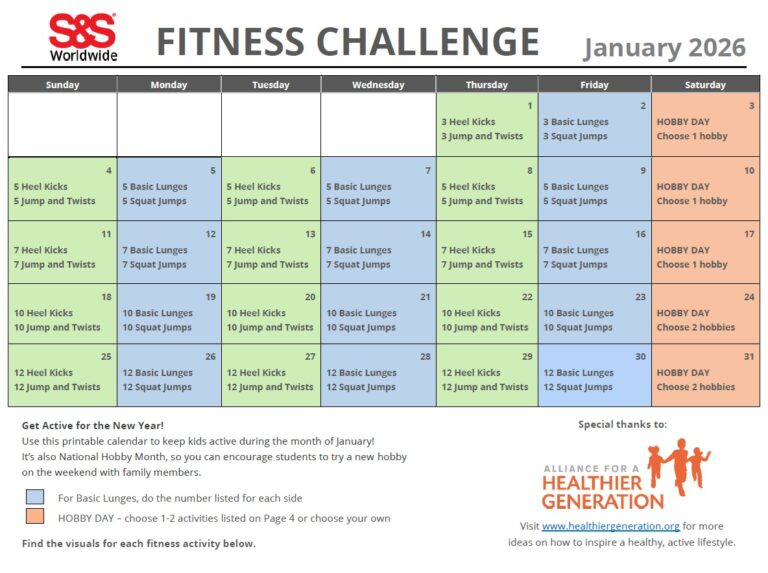 Fitness Challenge Calendars Archives - S&S Blog