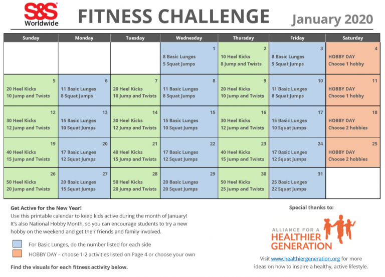 January Printable Daily Holidays Calendar 2020 - S&S Blog