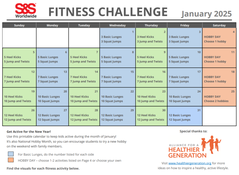 Fitness Challenge Calendars Archives - S&S Blog