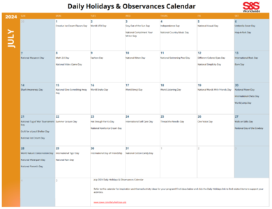 June Daily Holidays & Observances Printable Calendar - S&S Blog