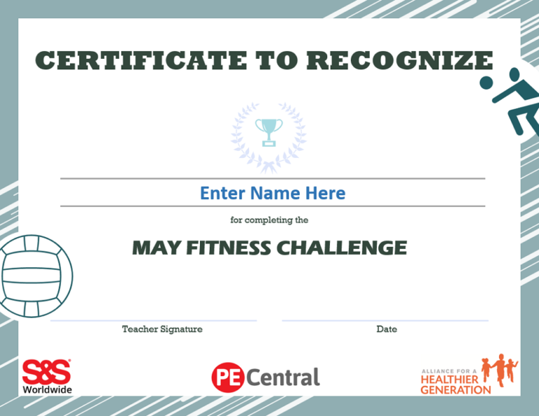 May Printable Fitness Challenge Calendar - S&S Blog