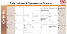 Daily Holidays & Observances Printable Calendar Archives - S&S Blog