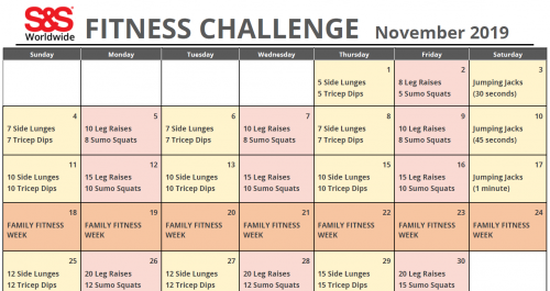 November 2019 Fitness Challenge Calendar FB 2 - S&S Blog