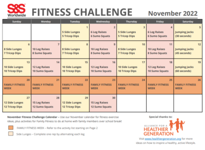 Fitness Challenge Calendars Archives - S&S Blog