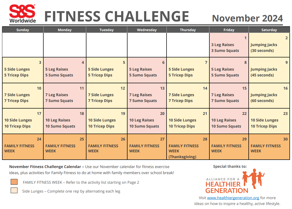 Monthly Fitness Calendar Printable Download & Print Beautiful Workout