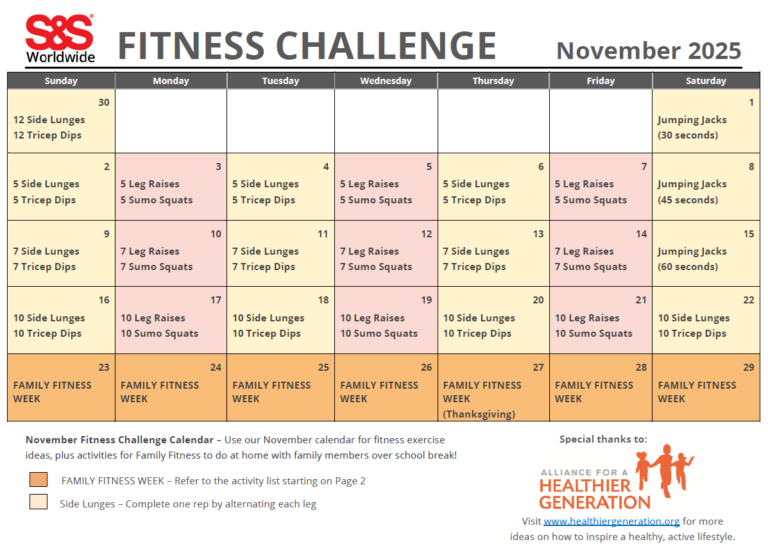 Fitness Challenge Calendars Archives - S&S Blog