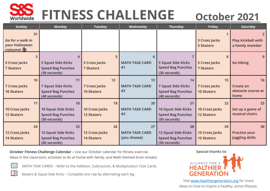 Fitness Challenge Calendars Archives - S&S Blog