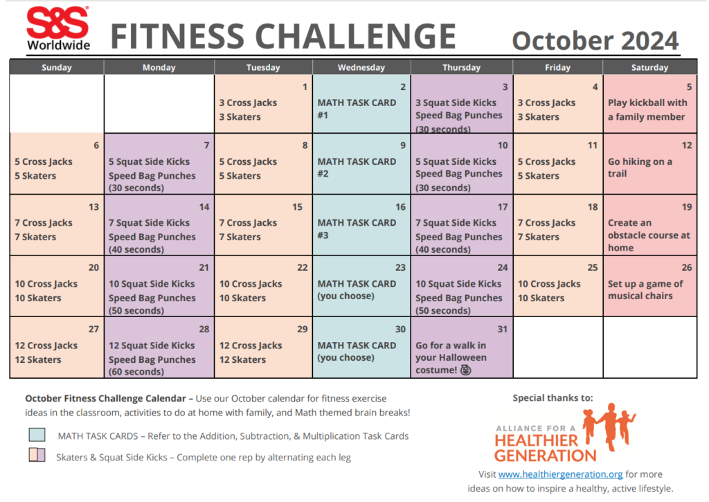 Fitness Challenge Calendars Archives - S&S Blog
