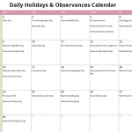 May Daily Holidays & Observances Printable Calendar - S&S Blog