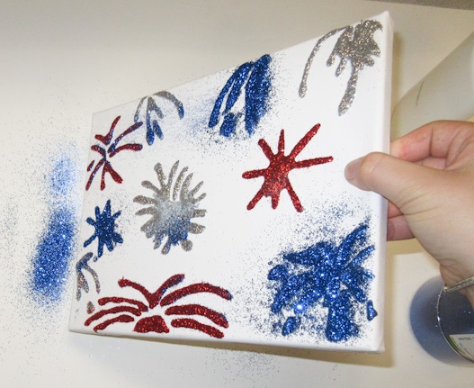 DIY Glitter Fireworks Canvas Art Project - S&S Blog