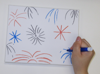 DIY Glitter Fireworks Canvas Art Project - S&S Blog