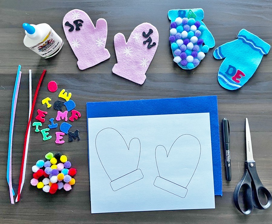 DIY Felt Mittens Craft for the Winter Season - Printable Templates - S ...