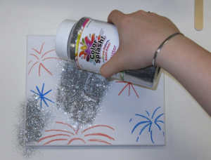 DIY Glitter Fireworks Canvas Art Project - S&S Blog