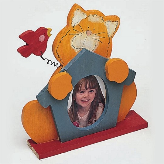 wooden cat and bird frame - S&S Blog